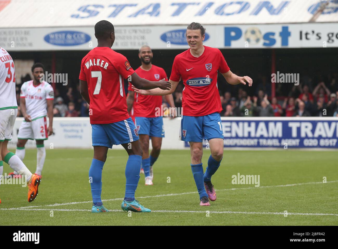 Matt Robinson of Dagenham and Redbridge scores the third goal for his ...