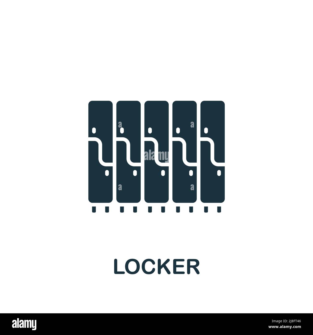 Locker icon. Monochrome simple Fitness icon for templates, web design ...