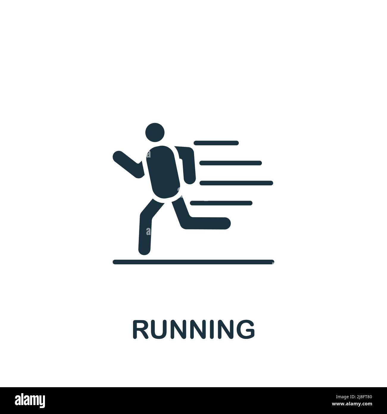 Running icon. Monochrome simple Fitness icon for templates, web design ...