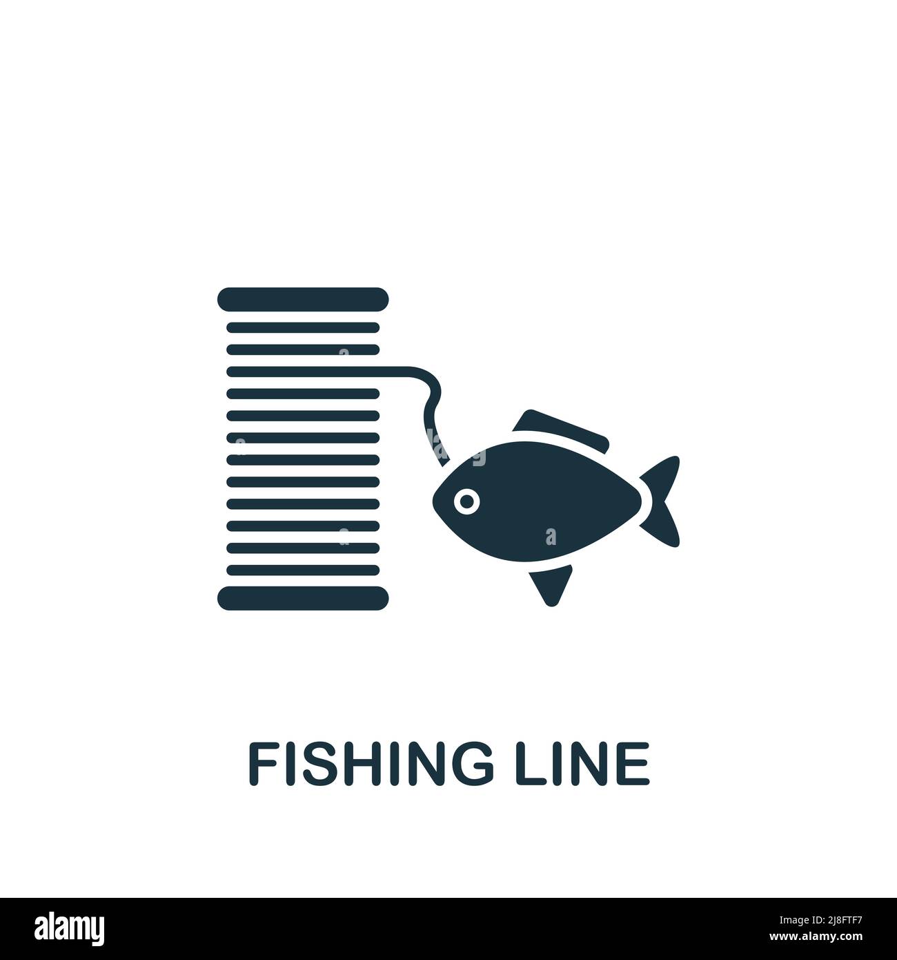 Fishing Line icon. Monochrome simple Fishing icon for templates, web ...