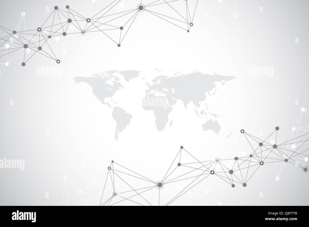 Technology abstract background with connected line and dots. Big data visualization. Artificial ...