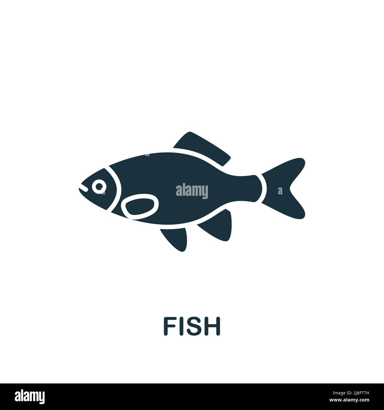 Fish icon. Monochrome simple Fishing icon for templates, web design and ...