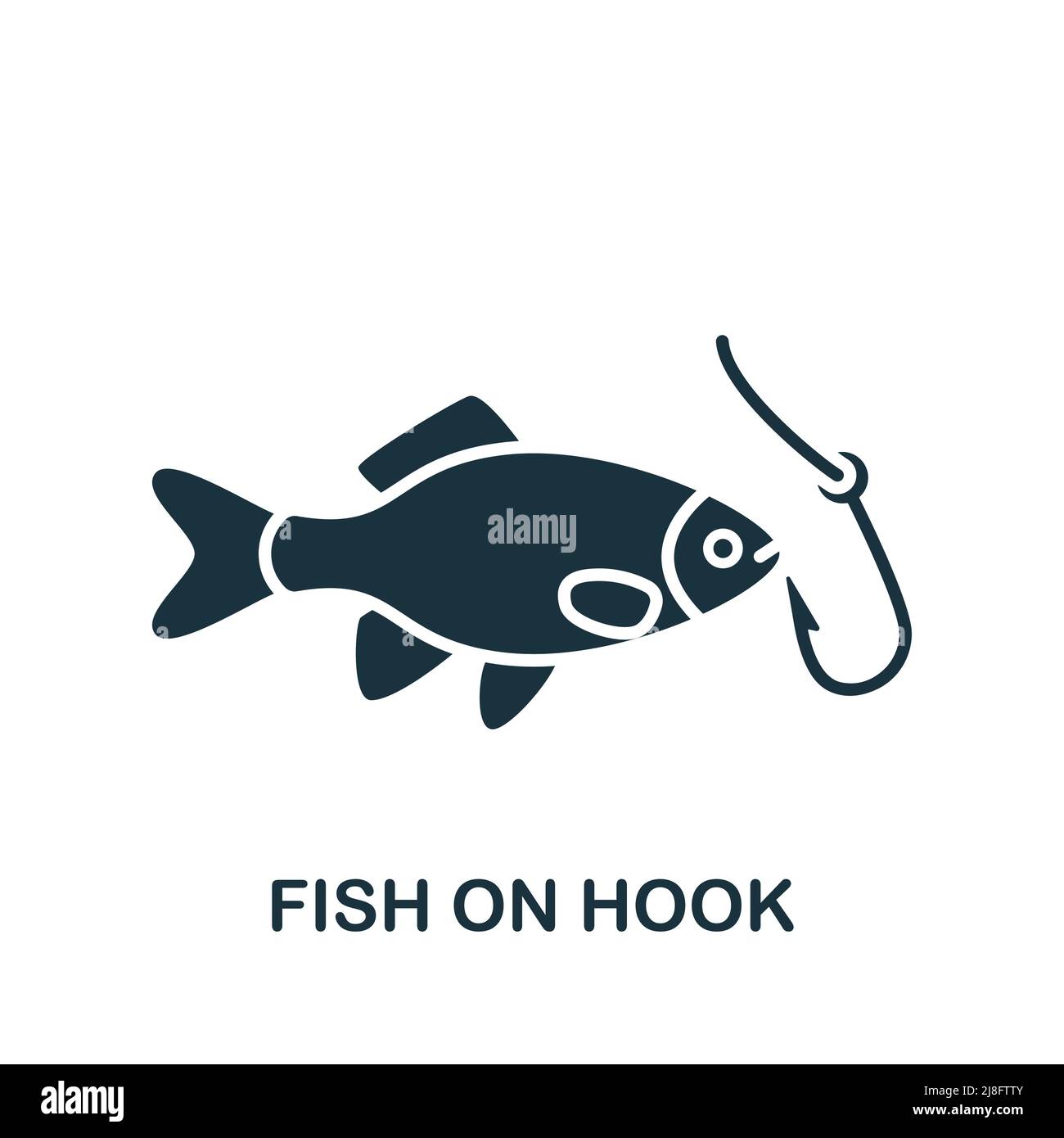 Fish On Hook icon. Simple line element fishing symbol for templates ...
