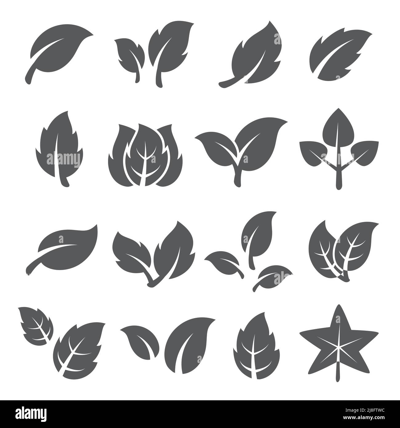 Leaf icons set on white background Stock Vector Image & Art - Alamy