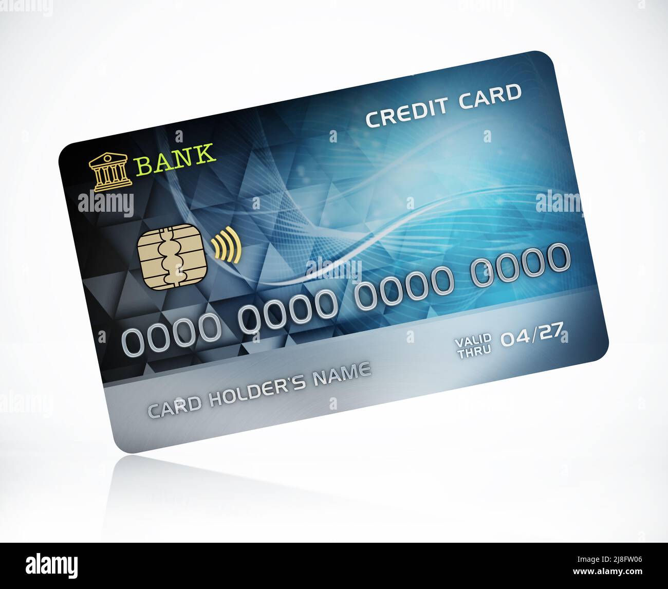 Generic credit card isolated on white background. 3D illustration Stock ...