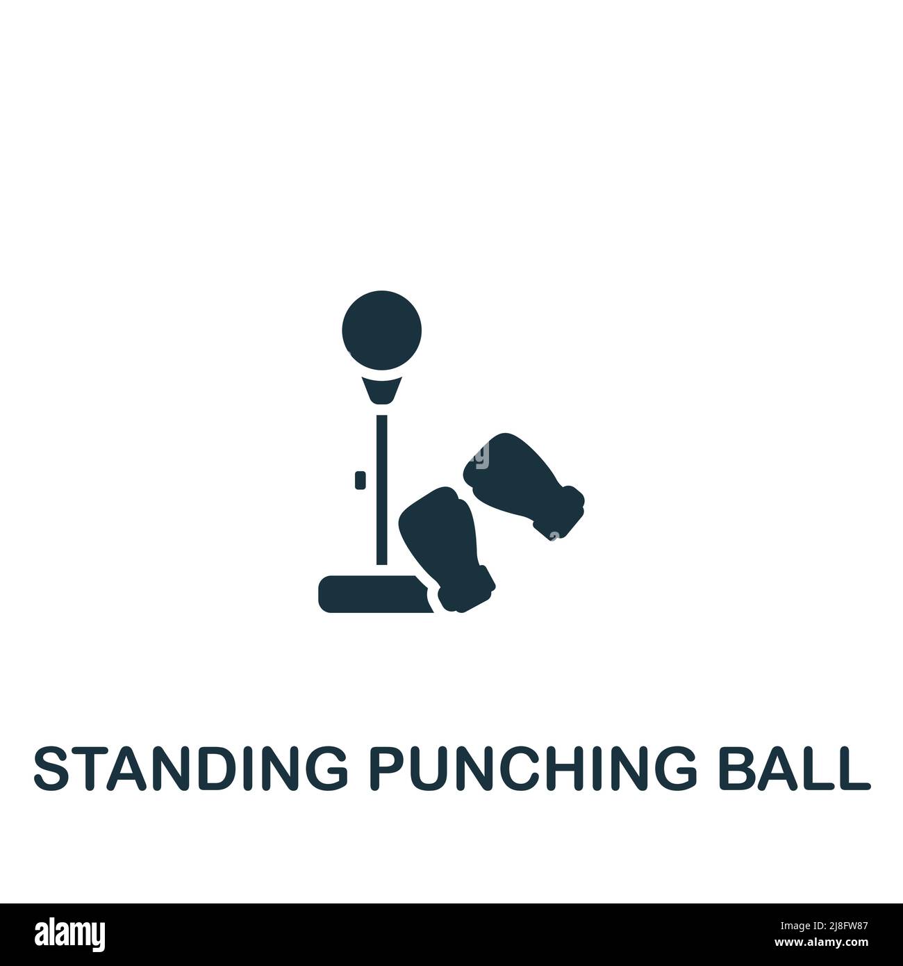 Standing Punching icon. Simple line element fitness symbol for ...