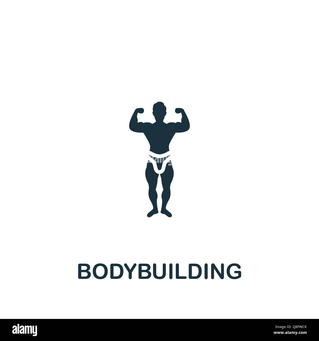 Bodybuilding icon. Simple line element fitness symbol for templates ...