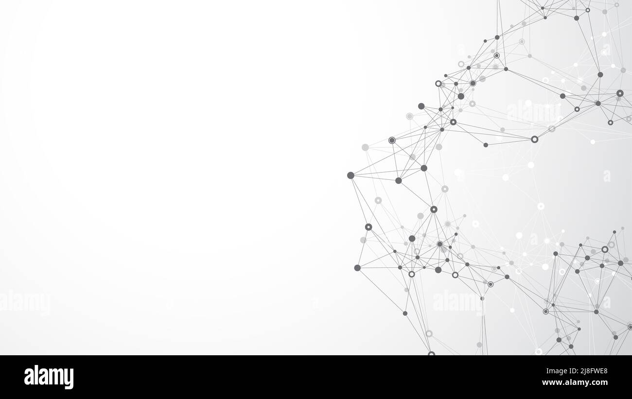 Geometric abstract background with connected lines and dots ...