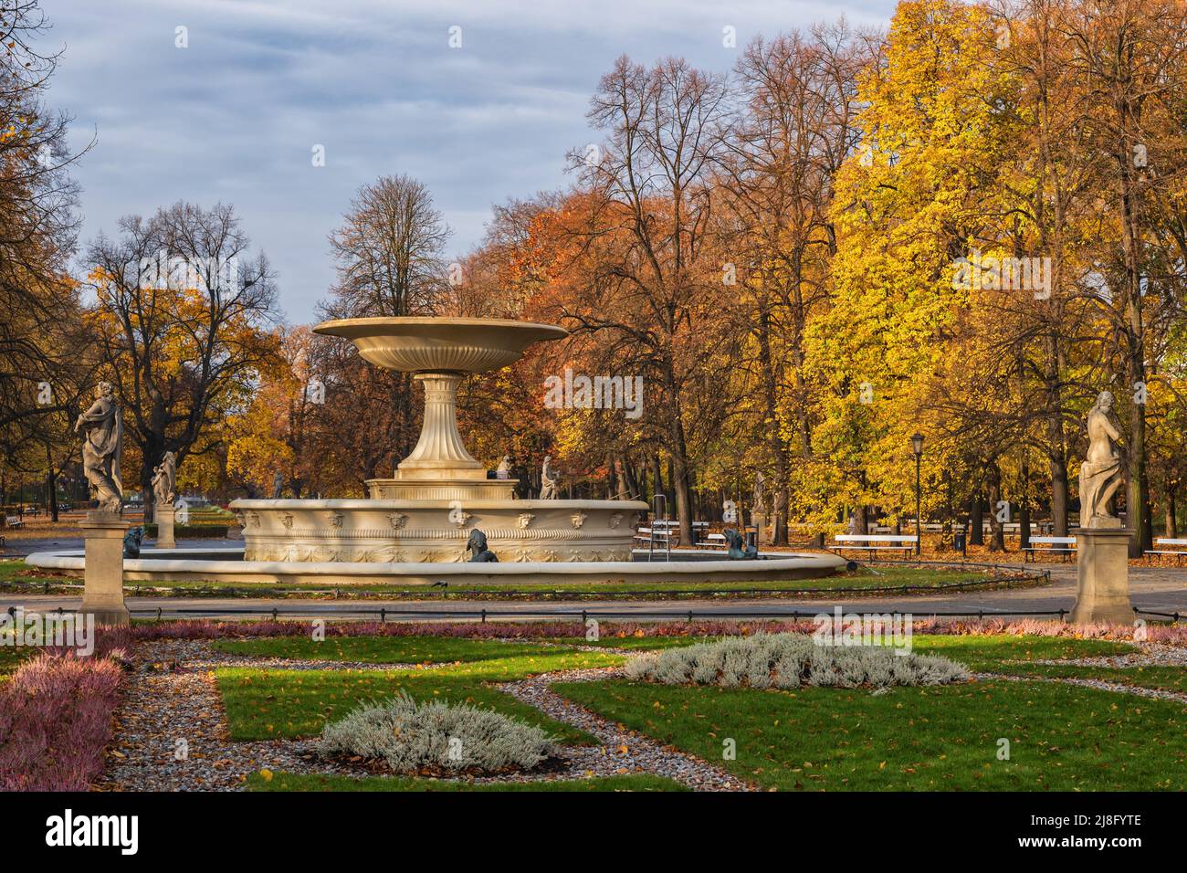 Autumn in the Saxon Garden in Warsaw, Poland Stock Photo - Alamy