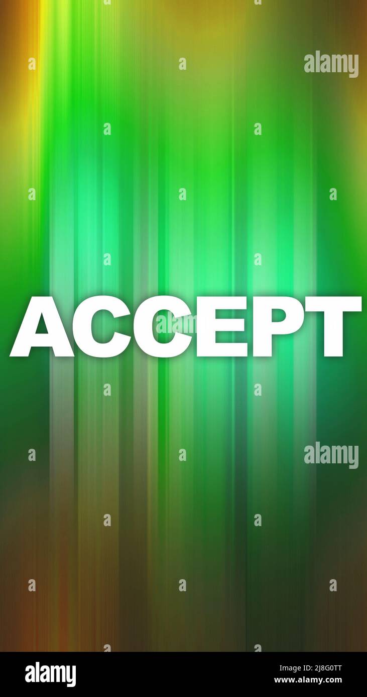 Accept word on abstract fast motion colorful background. Agreement ...