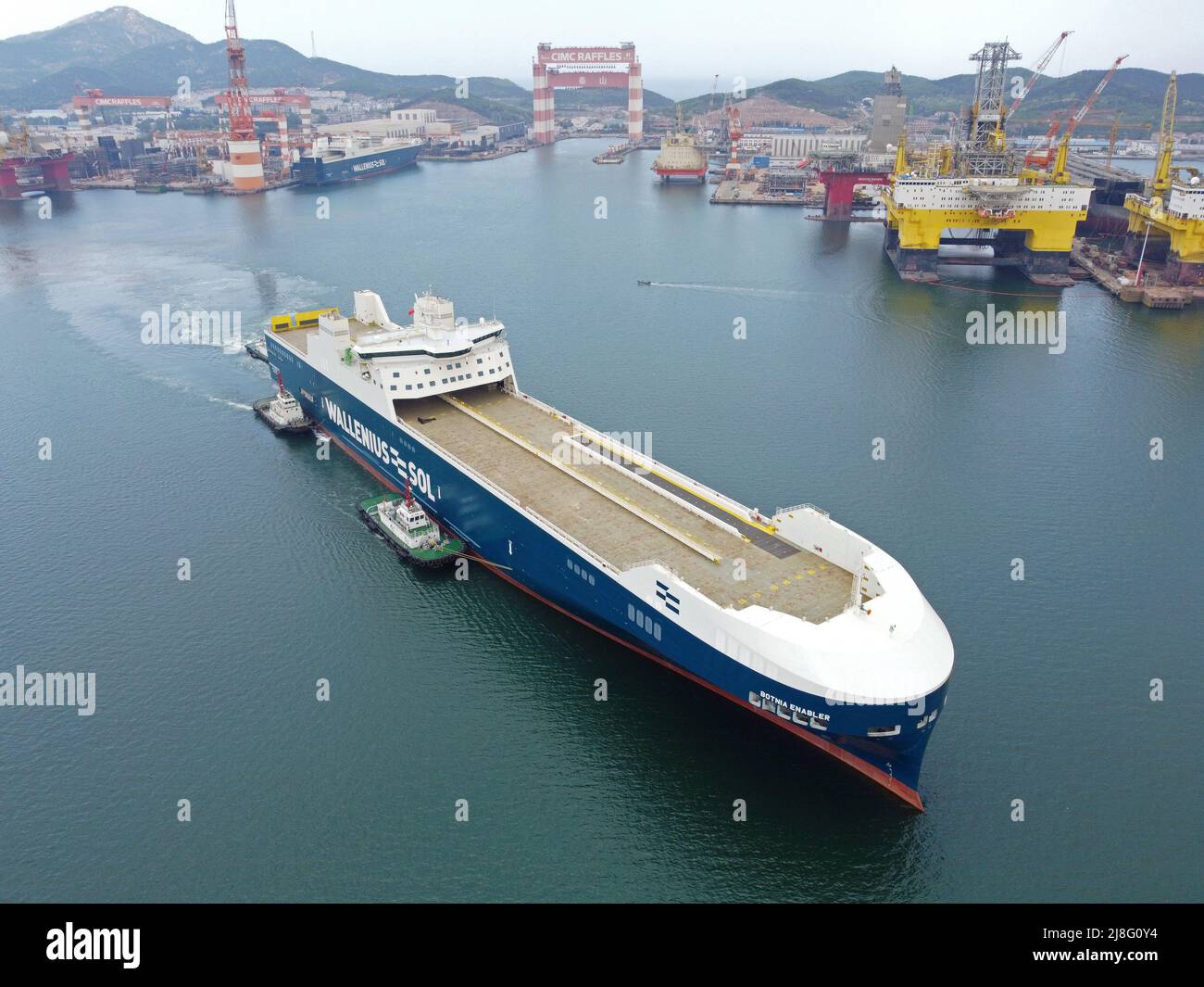 YANTAI, CHINA - MAY 16, 2022 - A dual-fuel ice-class ro-ro ship "BOTNIA ...