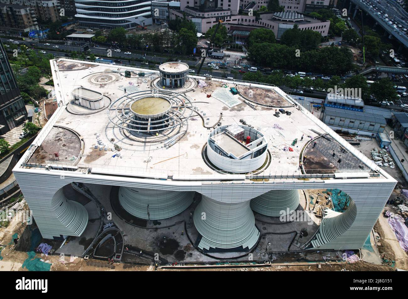 HANGZHOU, CHINA - MAY 16, 2022 - An aerial view of the "Hangzhou Future ...