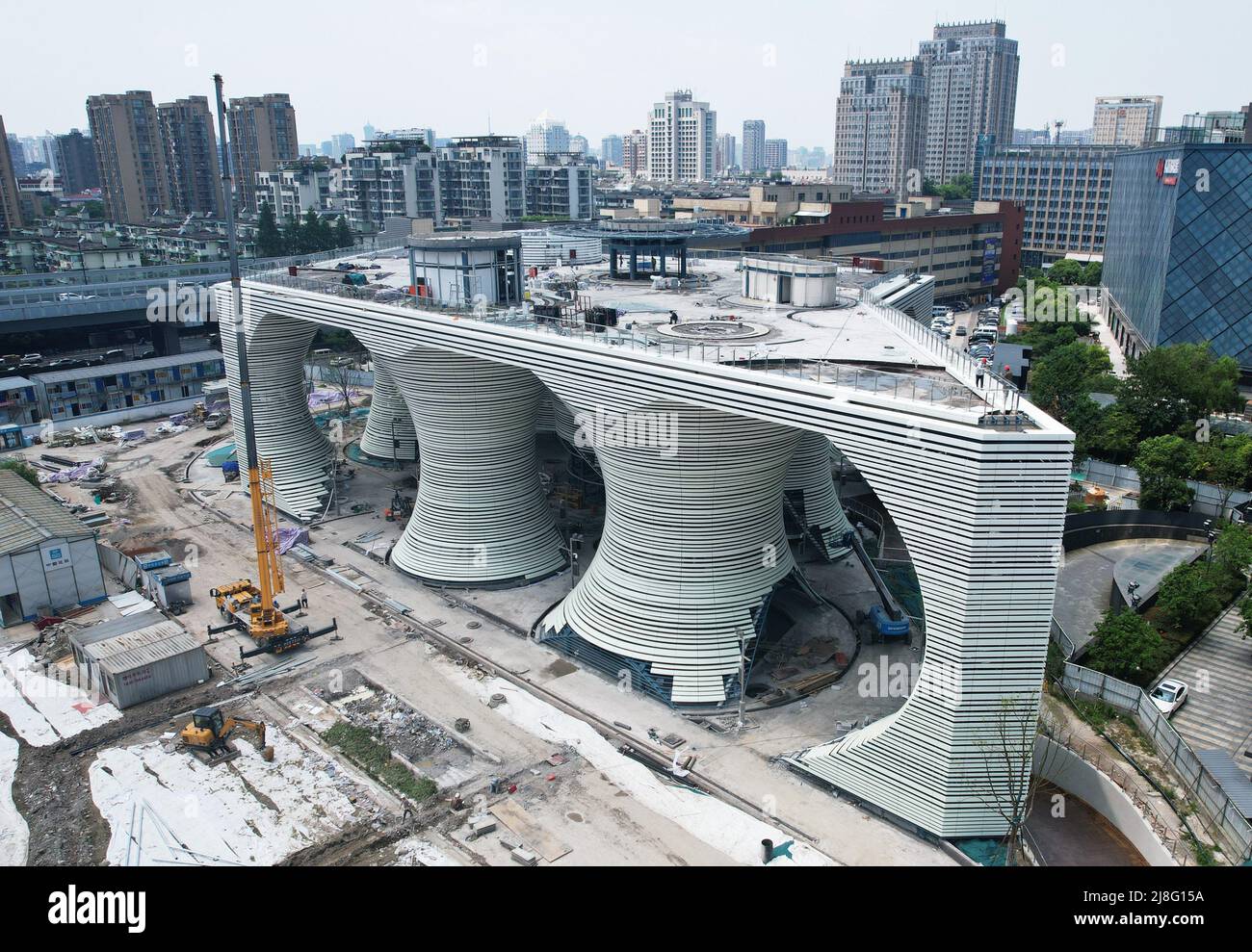 HANGZHOU, CHINA - MAY 16, 2022 - An aerial view of the "Hangzhou Future ...