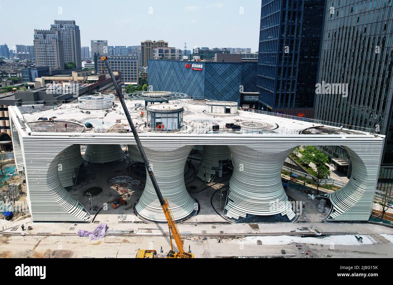 HANGZHOU, CHINA - MAY 16, 2022 - An aerial view of the "Hangzhou Future ...