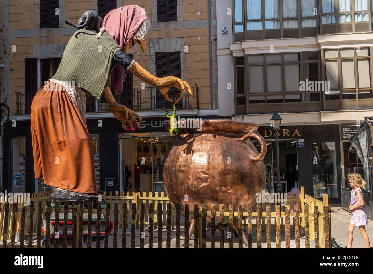 Manacor, Spain; may 14 2022: Giant sculpture of a folk tale character ...