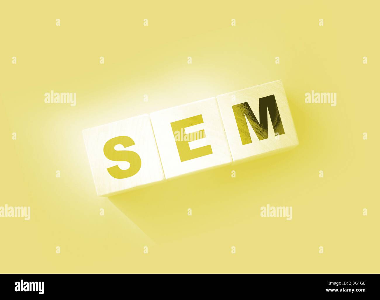 SEM letters on Wooden Blocks on red. Marketing business concept Stock ...