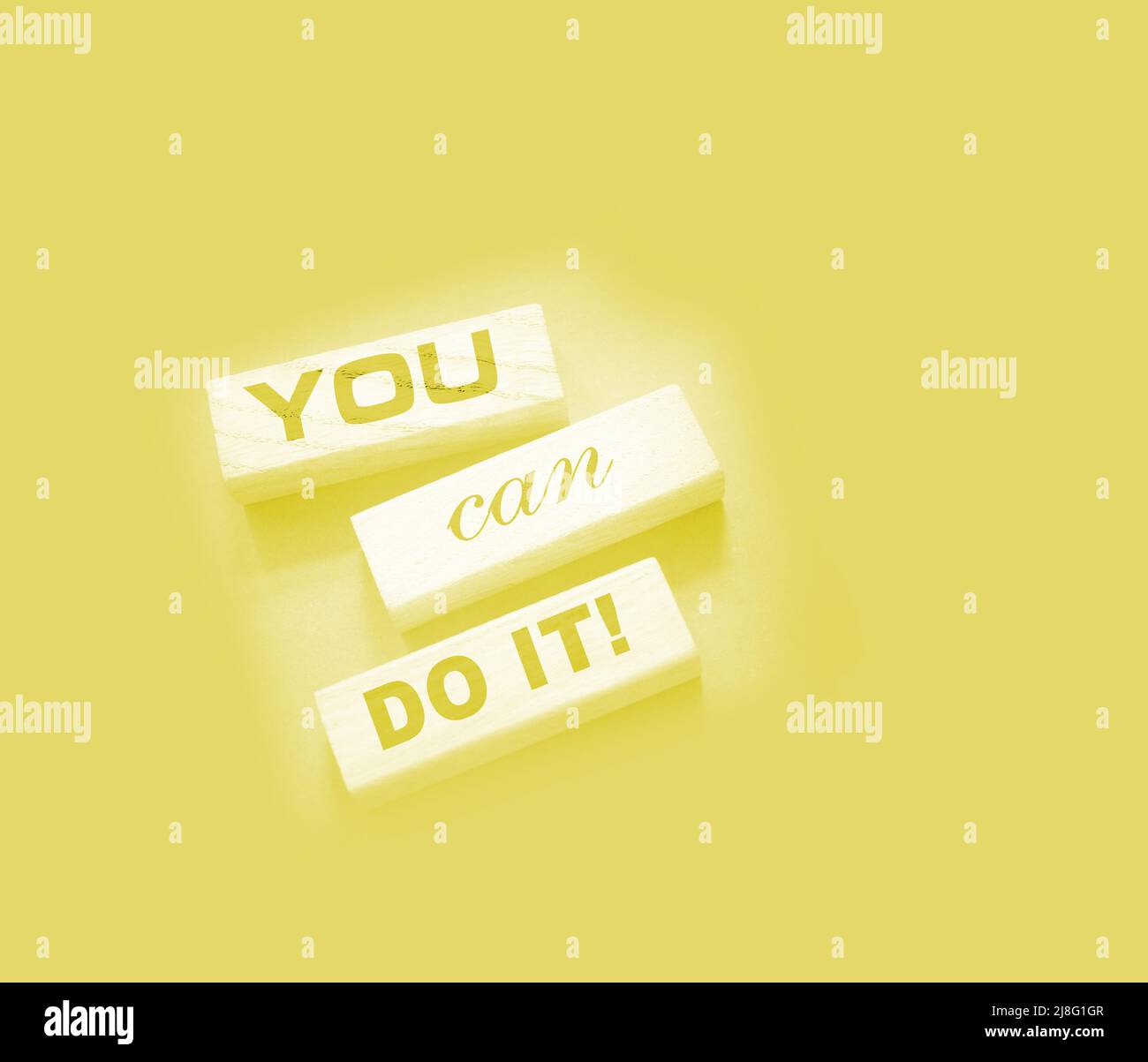 YOU CAN DO IT word on wooden blocks on gray background. Motivation ...