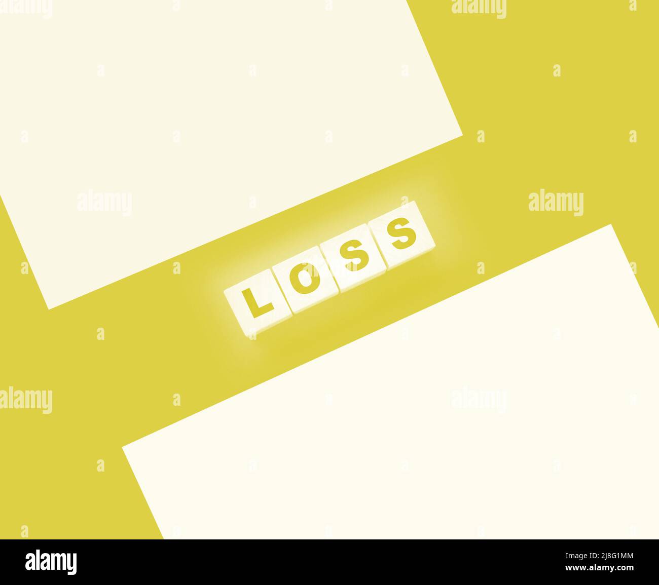 Wooden cubes with LOSS word on blacktable. Financial loss busines ...