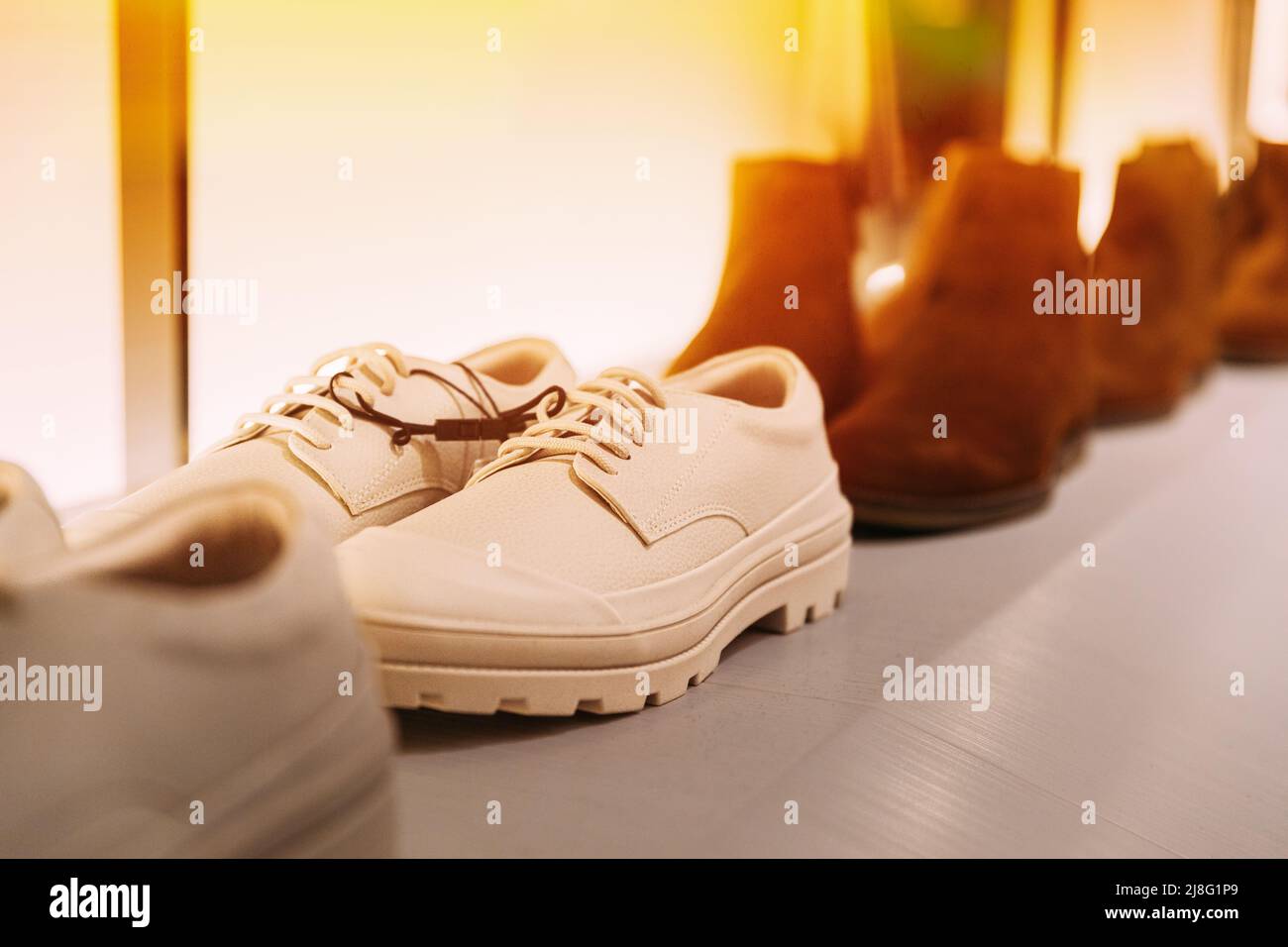 Shoes on shelf hi-res stock photography and images - Alamy