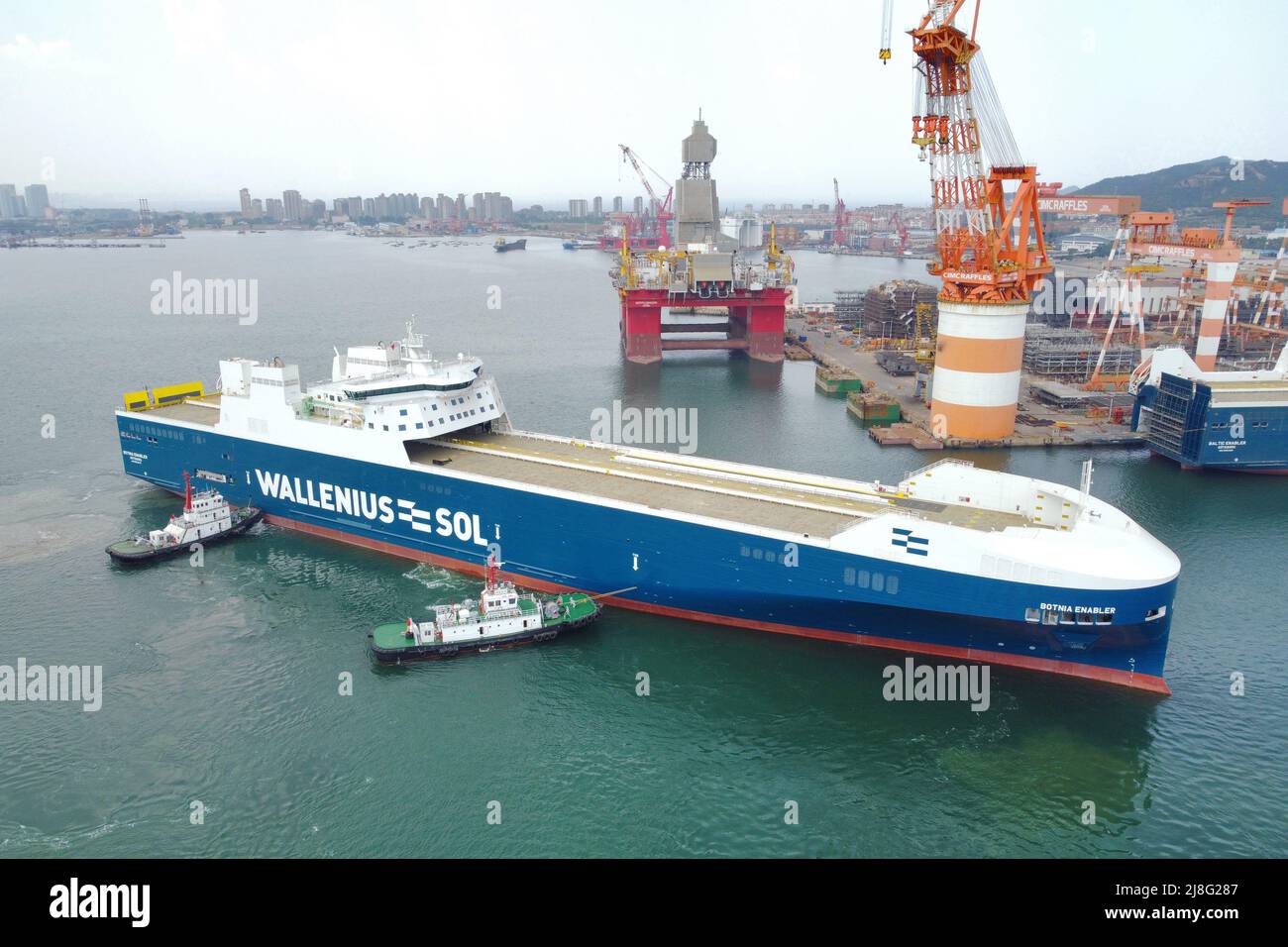 YANTAI, CHINA - MAY 16, 2022 - A dual-fuel ice-class ro-ro ship "BOTNIA ...
