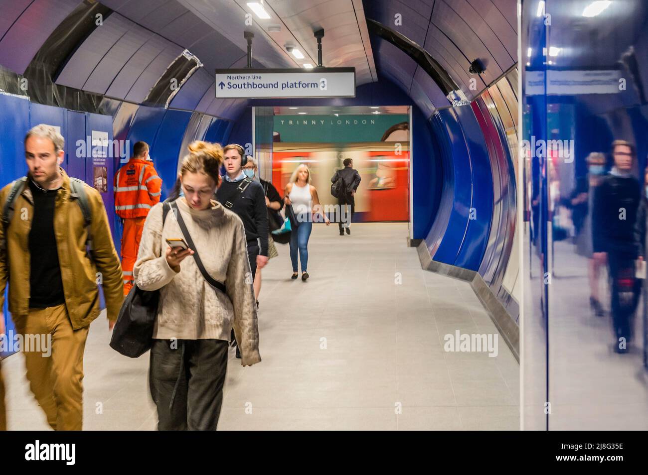 London, UK. 16th May, 2022. Bank station reopens on the Northern line ...