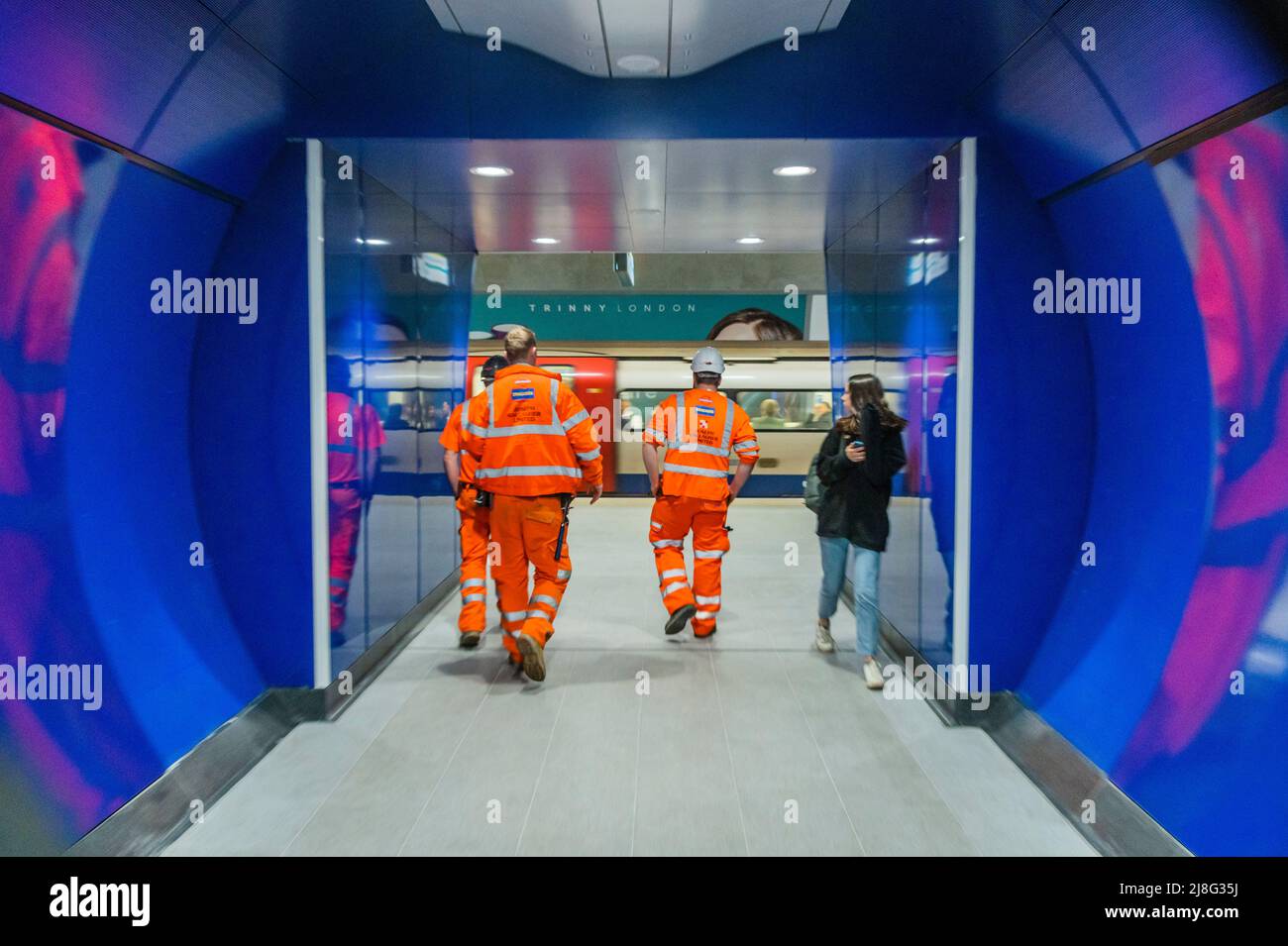 London, UK. 16th May, 2022. Bank station reopens on the Northern line ...
