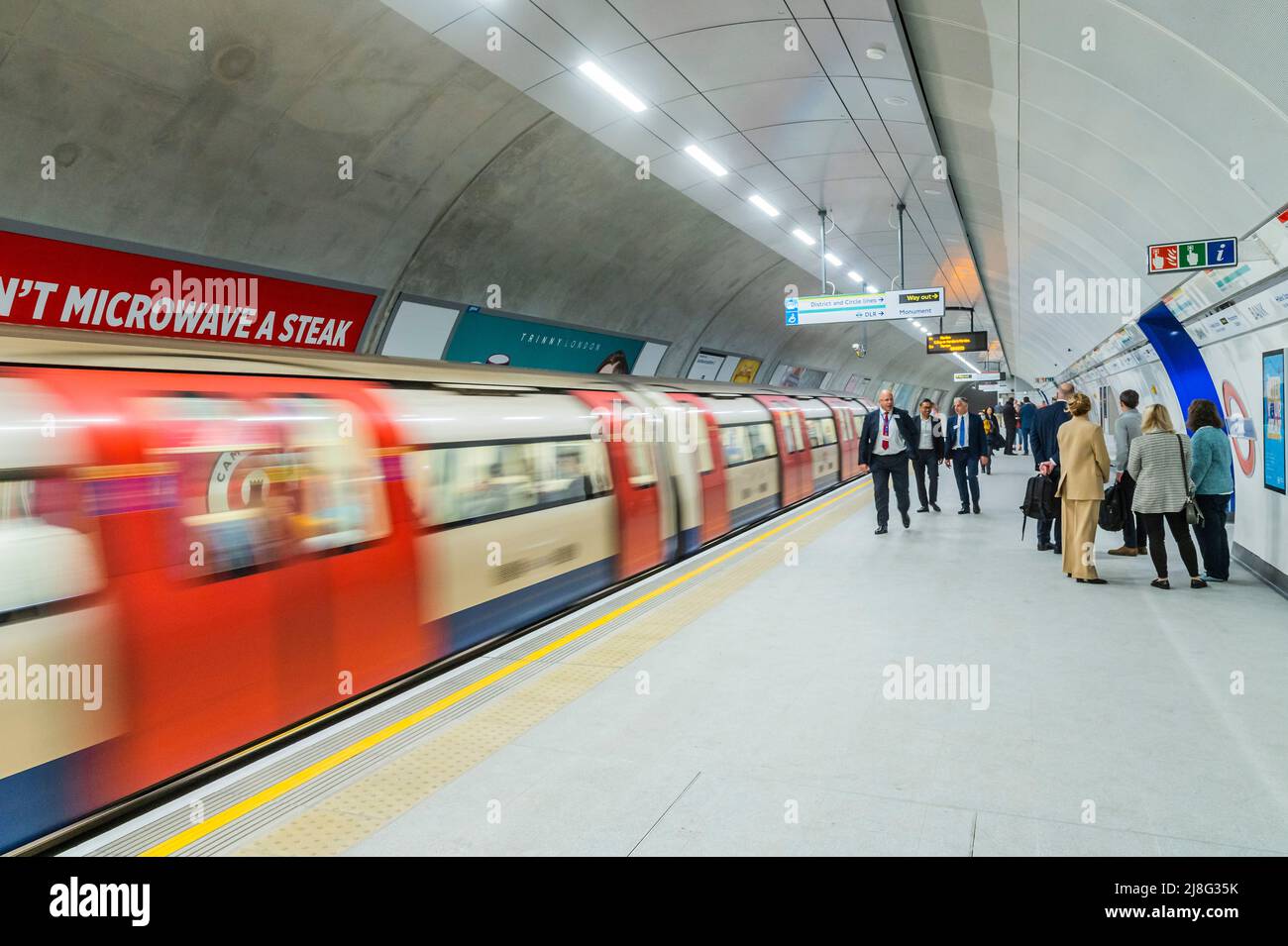 London, UK. 16th May, 2022. Bank station reopens on the Northern line ...