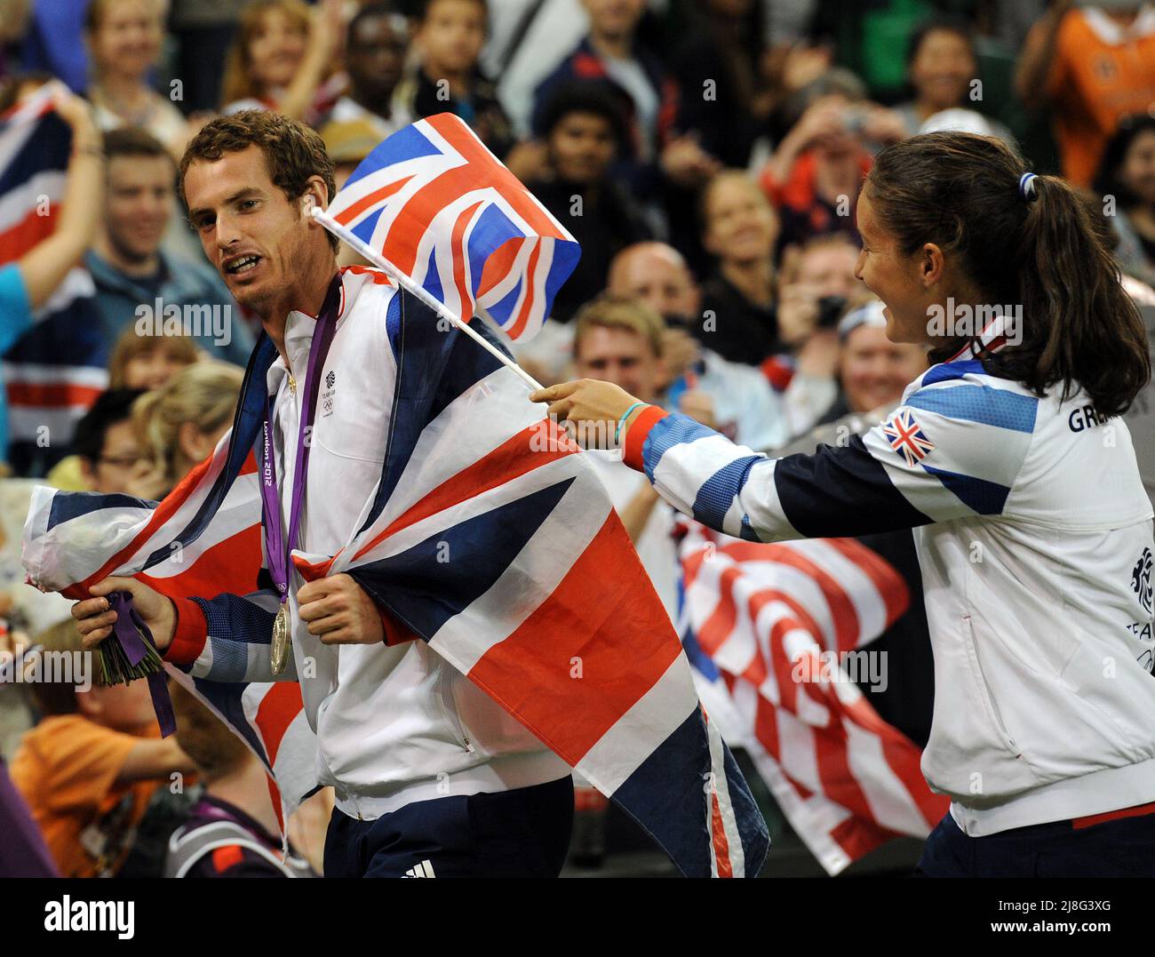 File photo dated 5-08-2012 of Great Britain's Andy Murray (left) with ...