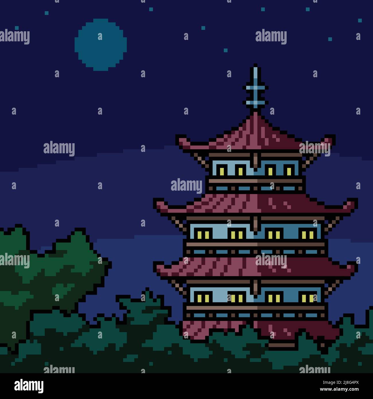 Pixel tower Stock Vector Images - Alamy