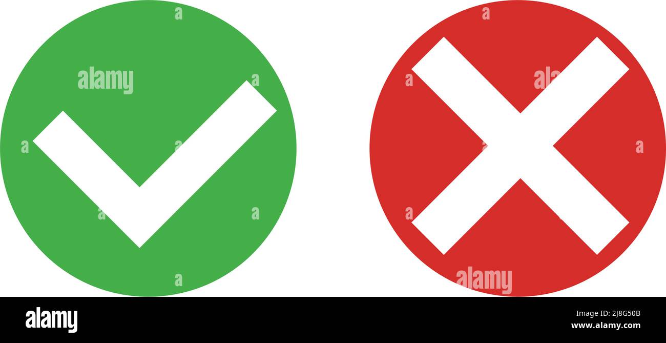 Checkmark and crossmark icons. Editable vector Stock Vector Image & Art ...