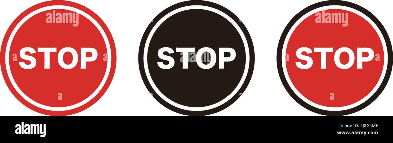 Stop sign icons. Simple vector. Editable vector Stock Vector Image ...