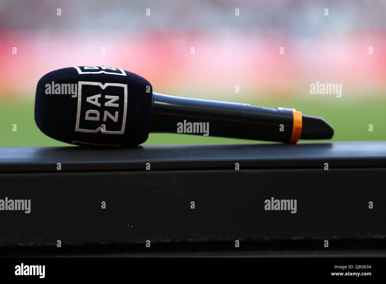 Milan, Italy. 15th May, 2022. A Dazn microphone during the Serie A ...