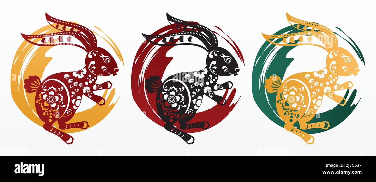 Chinese new year rabbit symbol. Year of the rabbit character isolate ...