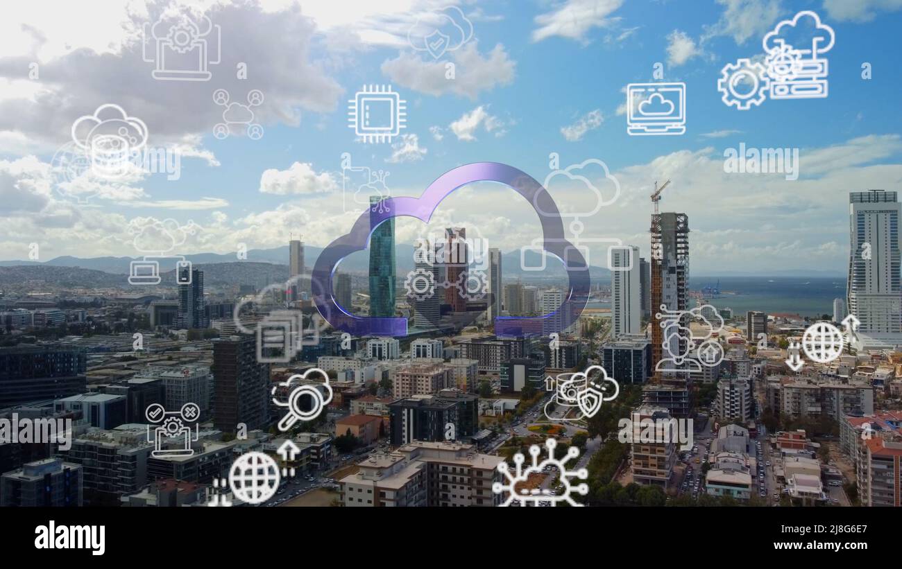 Cloud Computing diagram Network Data Storage Technology Service Stock ...