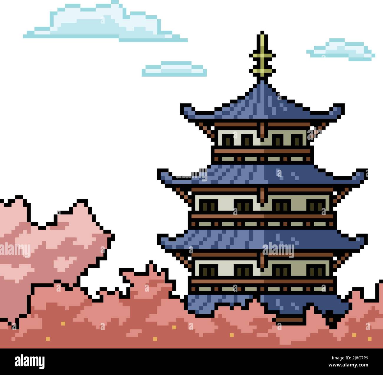 Pixel tower Stock Vector Images - Alamy