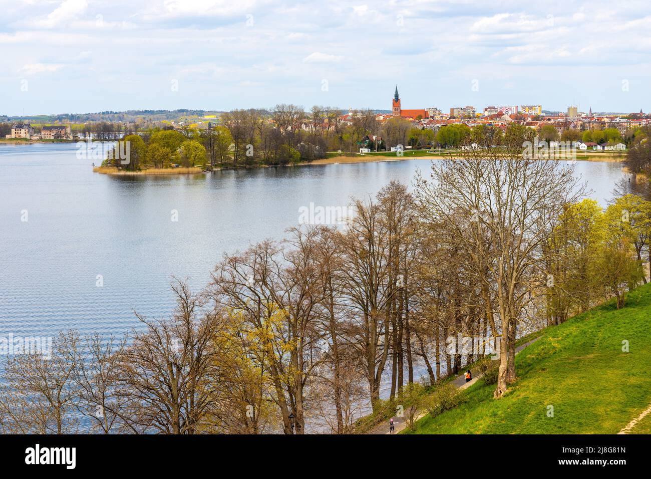 Elk, Poland - May 1, 2022: Panoramic aerial view of Jezioro Elckie lake ...