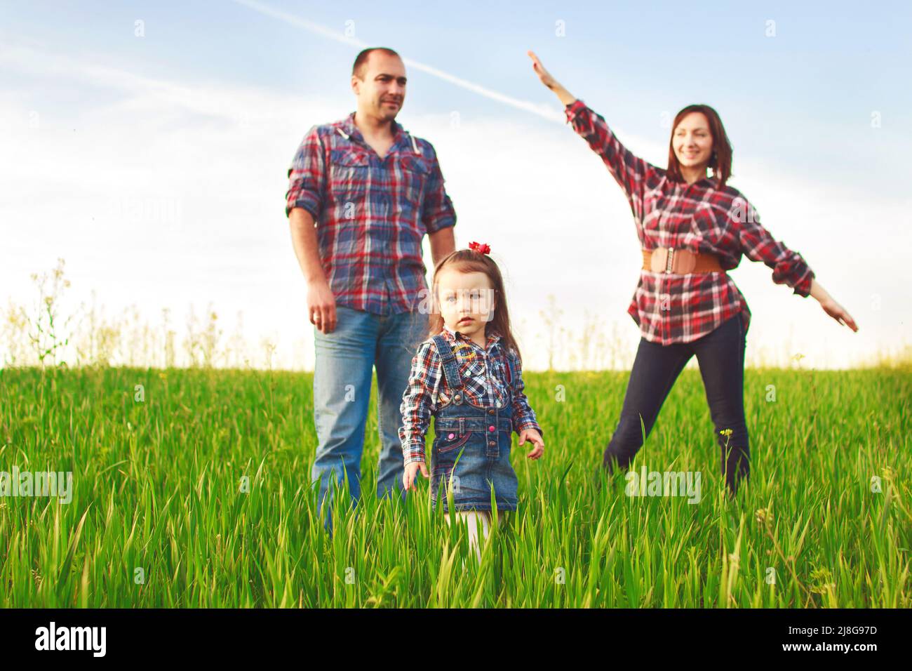 happy happy family all together on nature Stock Photo - Alamy