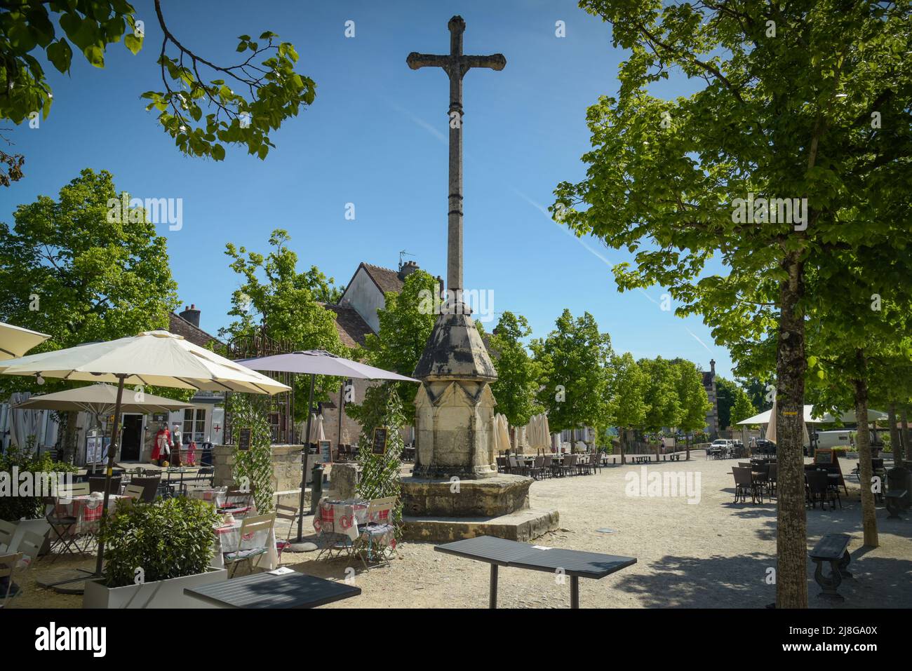 street view of a square in the medieval city of Provins which owned to ...