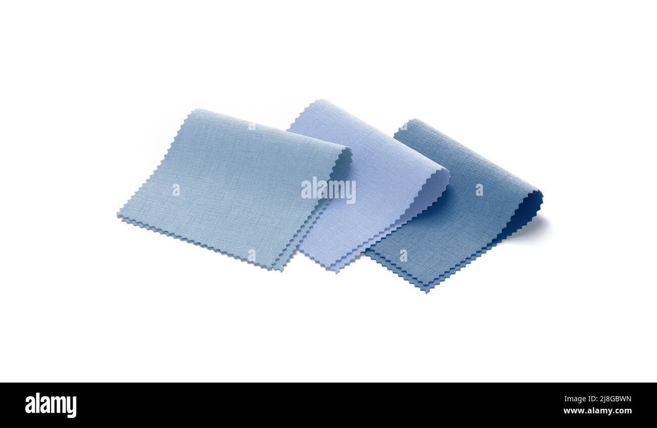 Blank colored folded fabric samples mockup, side view Stock Photo - Alamy