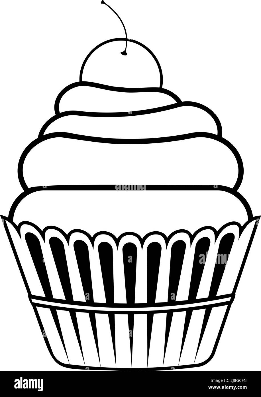 Simple Cupcake Drawing