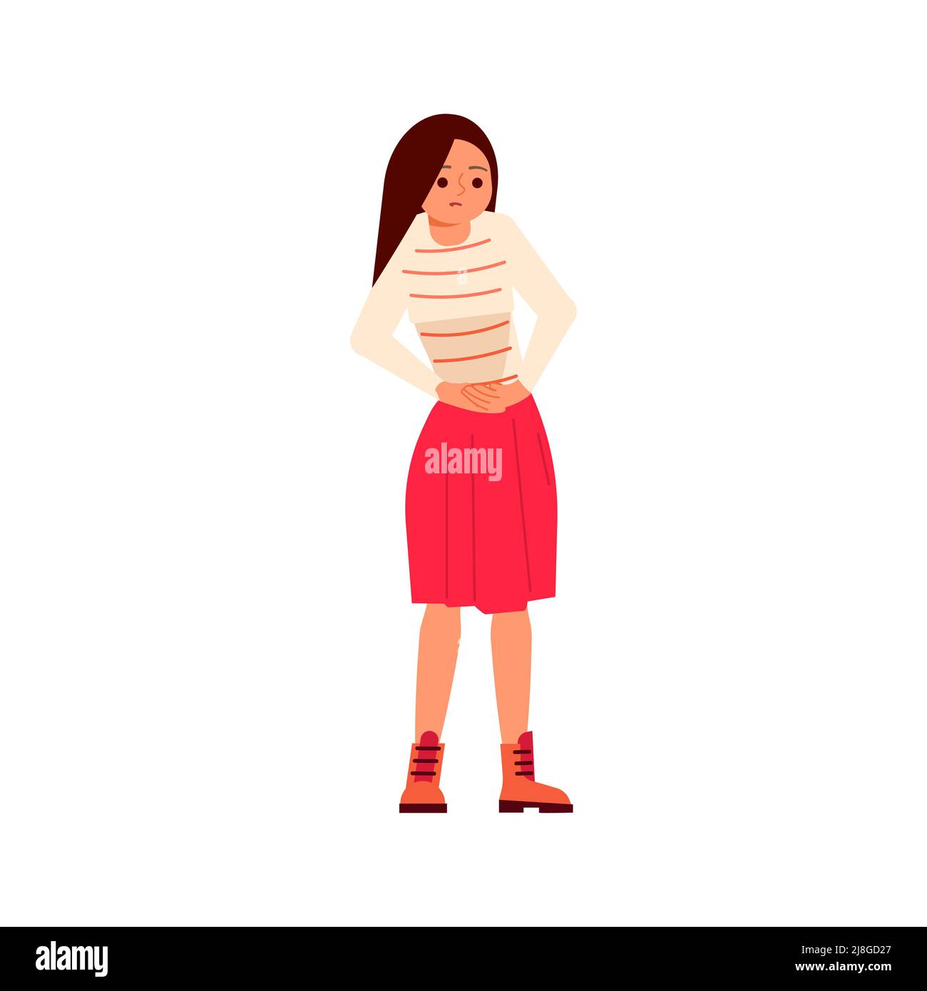 Holding stomach pain Stock Vector Images - Alamy