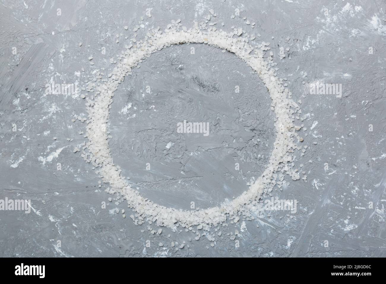 Background from white sea salt. Coarse rock salt texture witth copy ...