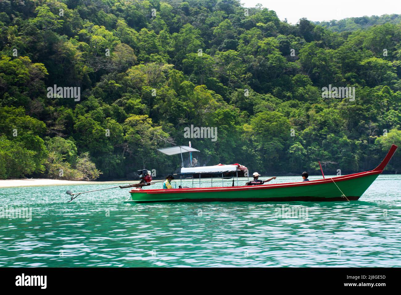 Local boat tour bring thai people travelers travel visit Ao Talo Bean ...