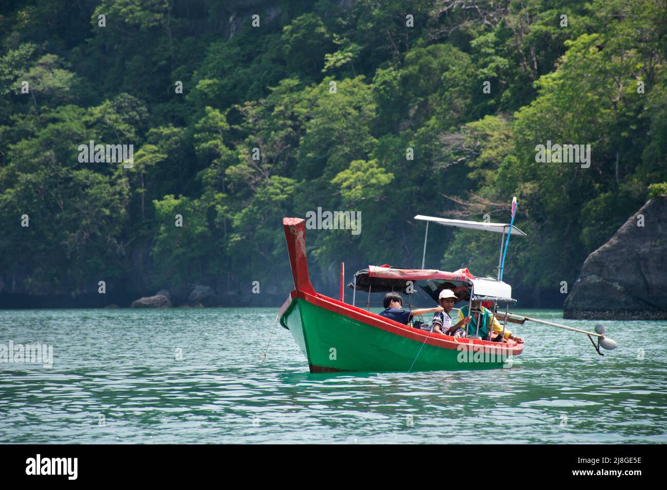 Local boat tour bring thai people travelers travel visit Ao Talo Bean ...