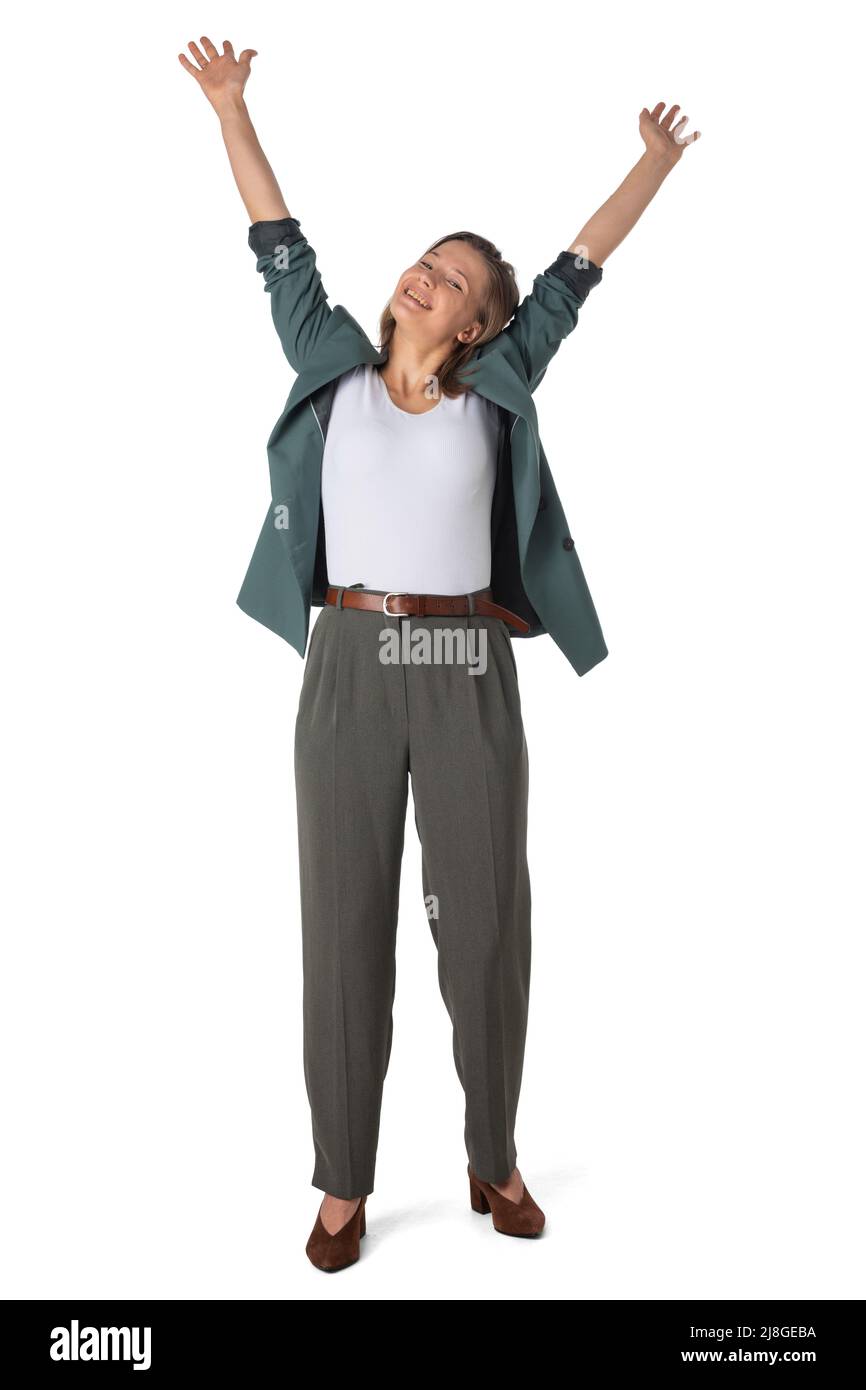 Woman arms raise Cut Out Stock Images & Pictures - Alamy