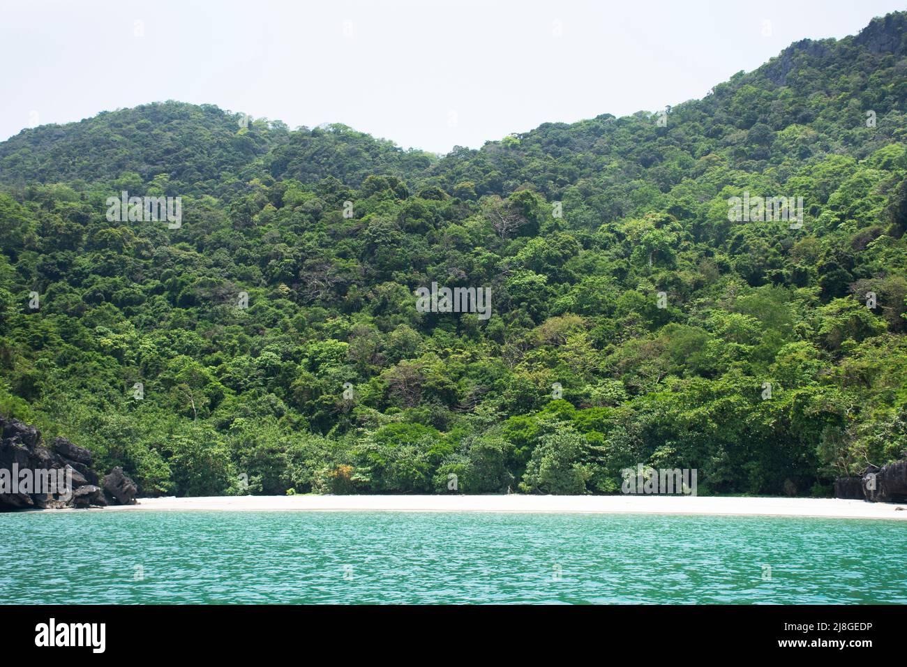 View landscape of Ao Talo Bean Tae and Gray sand beach on Ko Khao Yai ...