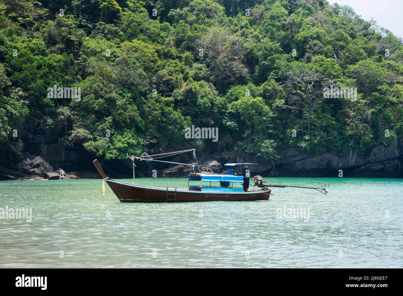 Local boat tour bring thai people traveler travel visit Ao Talo Bean ...