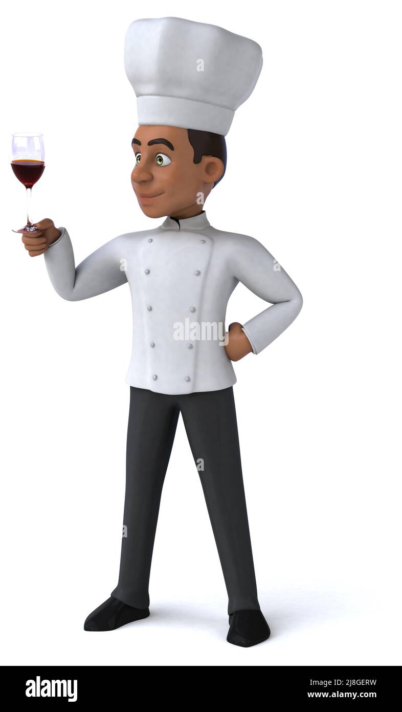 Fun 3D illustration of a cartoon chef Stock Photo - Alamy