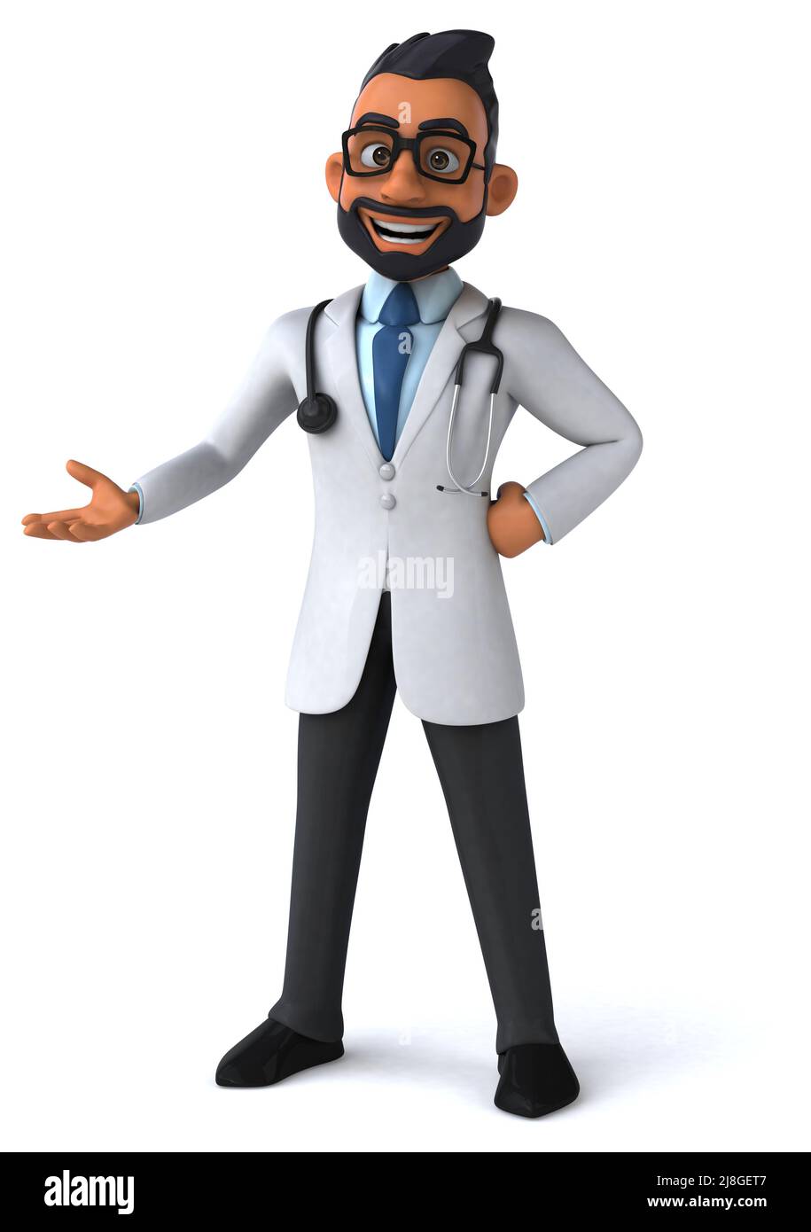 Fun 3D cartoon illustration of an indian doctor Stock Photo - Alamy