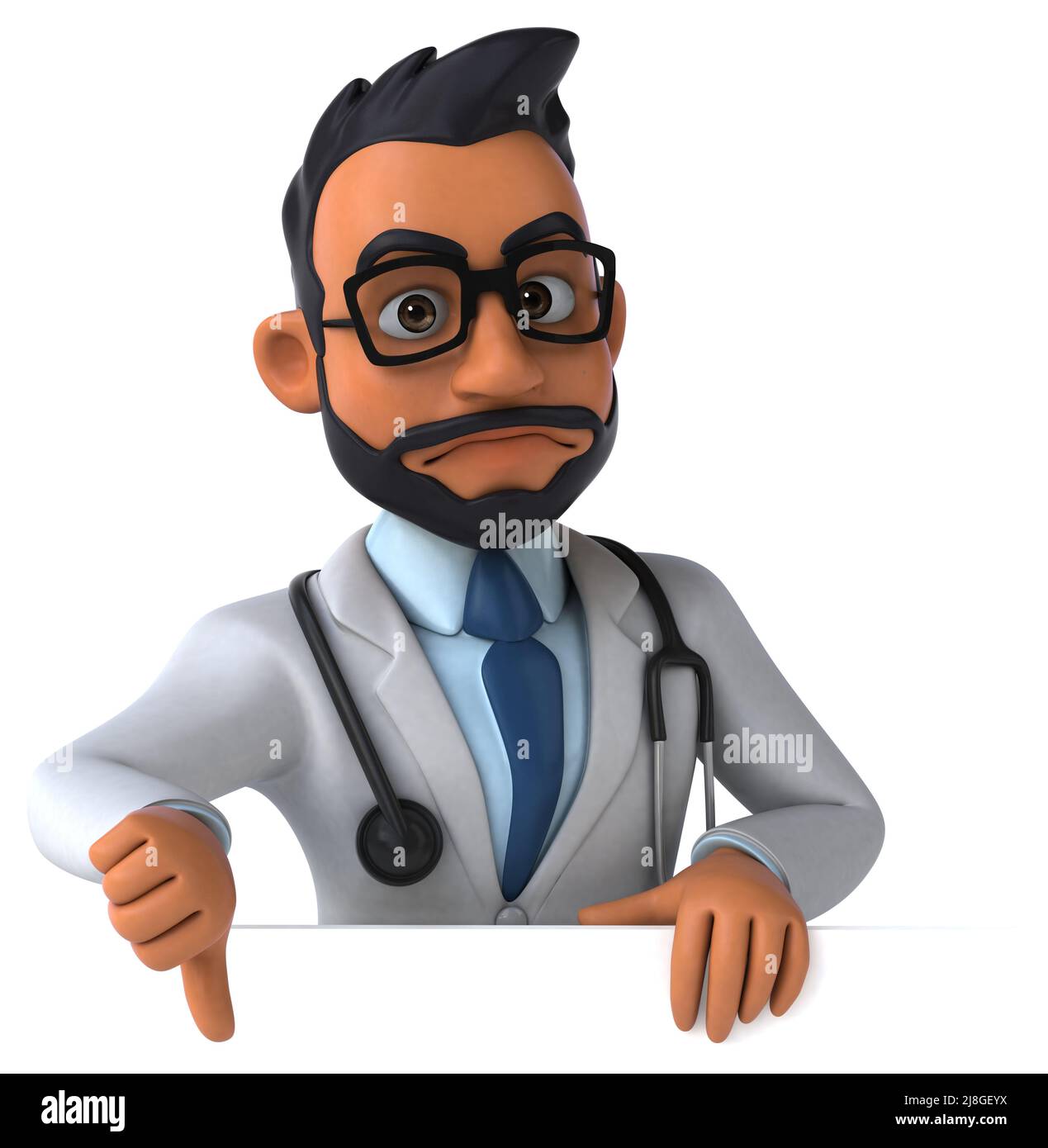 Fun 3D cartoon illustration of an indian doctor Stock Photo - Alamy